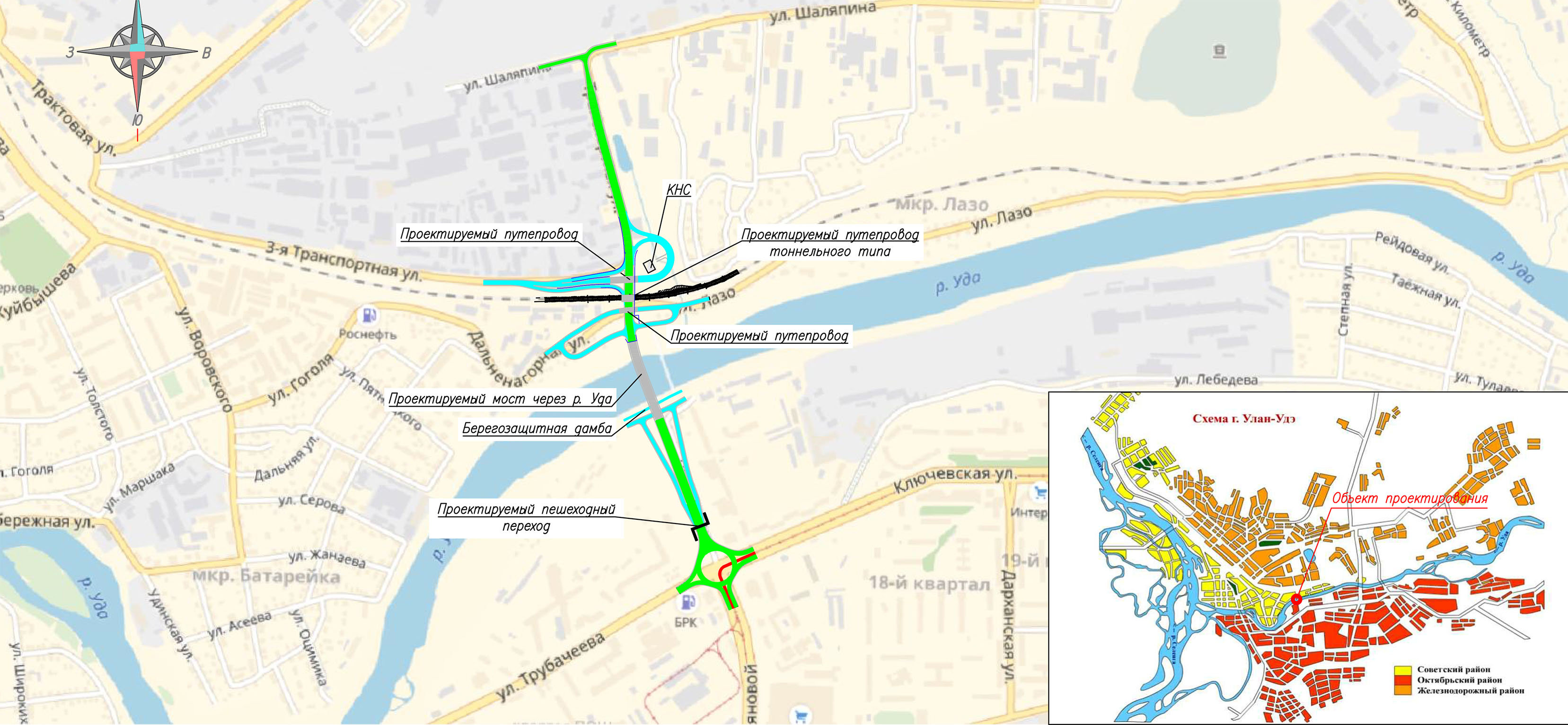 Строительство моста через р. Уду в створе ул. Сахъяновой и 3-й Транспортной в Улан-Удэ ...